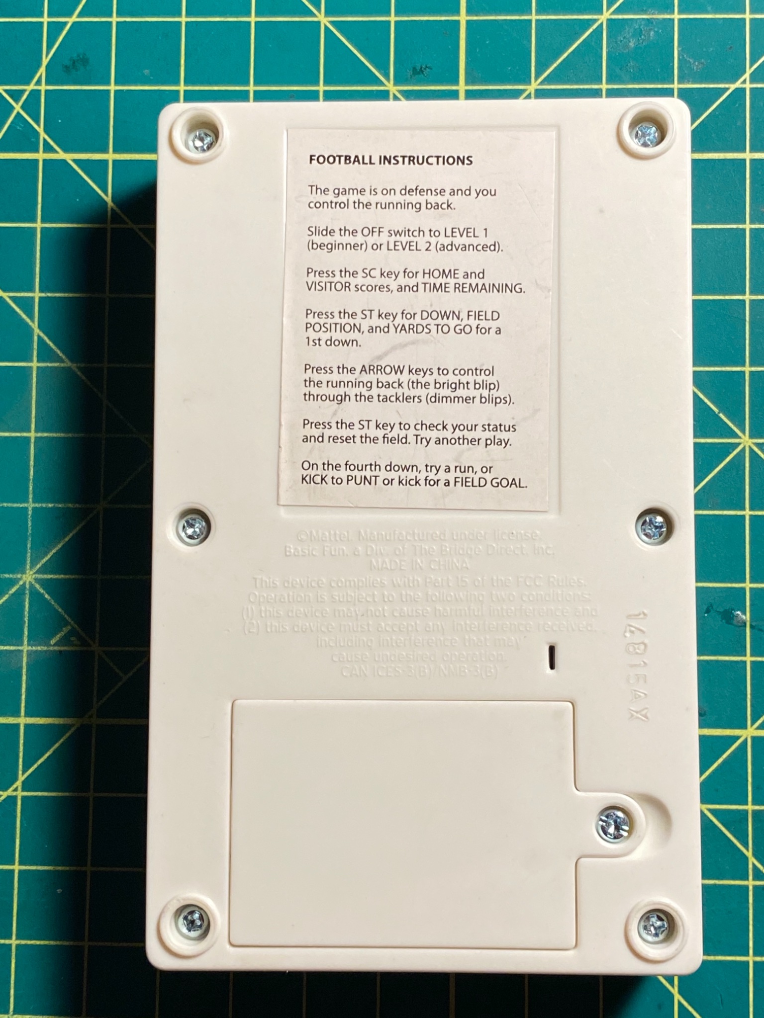 Mattel Electronic Football - Gaming - Handheld Computer Museum